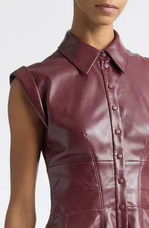 Alice + Olivia Kim Faux Leather Paneled Minidress