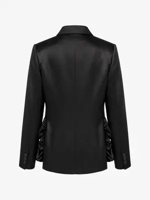 Comme Des Garçons Ruffled Satin Blazer
