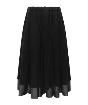 Comme Des Garçons Pleated Drawstring Midi Skirt