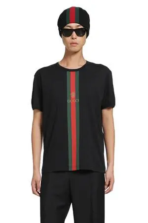 Gucci Web Crest Logo T-shirt - Black