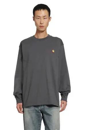 Carhartt Work In Progress L/s American Script T-shirt - Grey