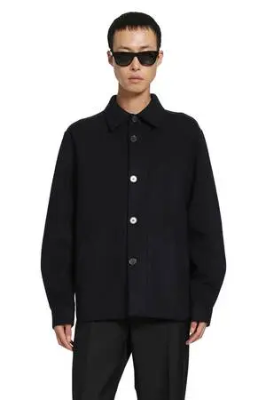 Harris Wharf London Wool Cashmere Shirt Jacket