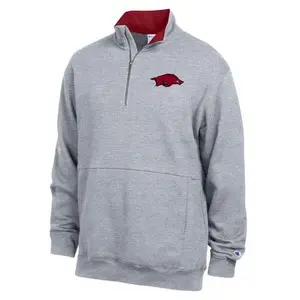 Champion Arkansas Razorbacks Fleece Quarter-zip Pullover - Heather Gray