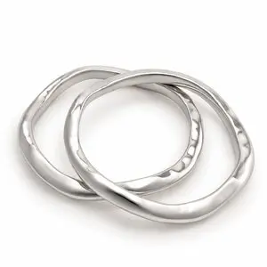 HYE JANE JEWELRY Bond Molten Bangle Set - Silver