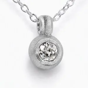 ADRIAN ASHLEY Pendant Featuring An Antique Old-cut Diamond Reclaimed From Vintage Jewellery Made In England - Silver