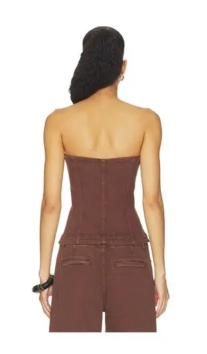 SOVERE / Dakota Denim Bodice Top In Brown