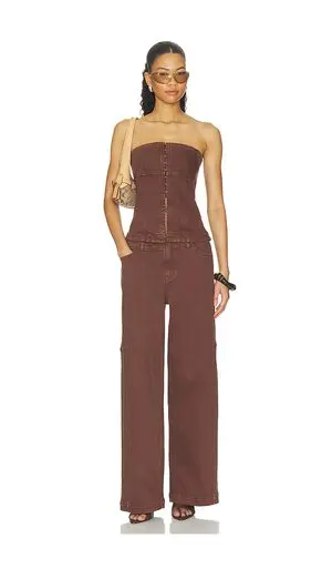 SOVERE / Dakota Denim Bodice Top In Brown
