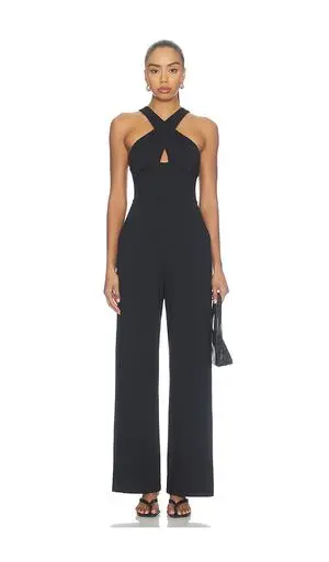 Susana Monaco Cross Front Jumpsuit - Black