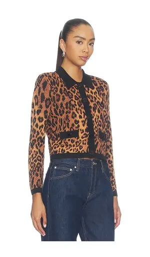 L'Agence Osiris Collared Cardigan In Brown