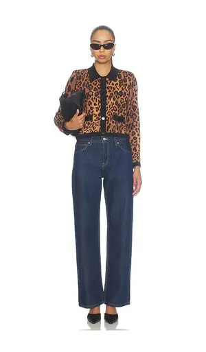 L'Agence Osiris Collared Cardigan In Brown