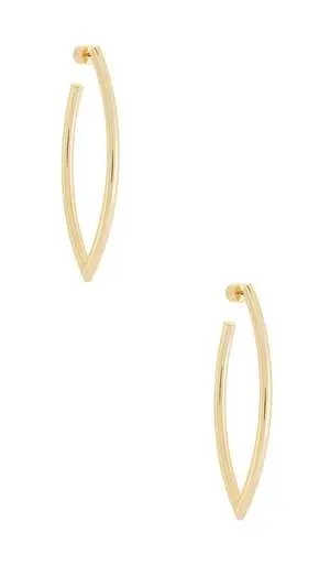 JENNIFER FISHER Medium Feather Hoop Earrings In Metallic