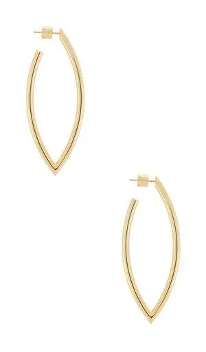 JENNIFER FISHER Medium Feather Hoop Earrings In Metallic