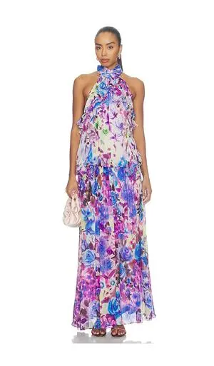 LA FUORI Ivy Inked Floral In Purple