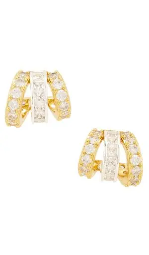 MIRANDA FRYE Sabrina Huggies Earrings In Metallic