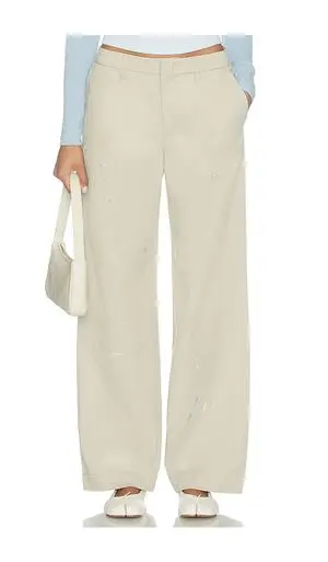 Still Here Painter Slacks In Tan - Khaki