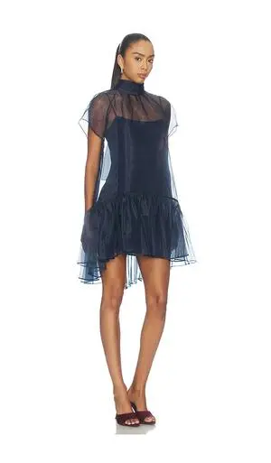 Simkhai Beaux Tiered Mini Dress In Navy