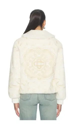 Casablanca Printed Faux Fur Jacket In Neutral