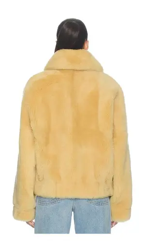 Helmut Lang Shearling Bomber Jacket In Tan