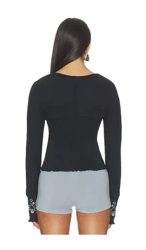 Free People Olivia Long Sleeve Top In Black