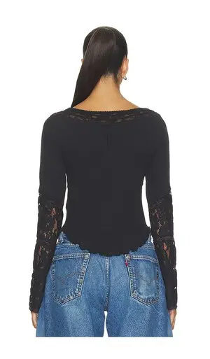 Free People Amber Lace Cuff Top