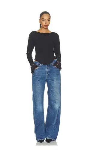 Free People Amber Lace Cuff Top