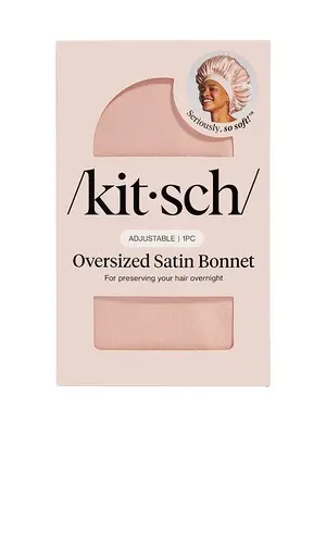 KITSCH Adjustable Oversized Satin Bonnet - Blush