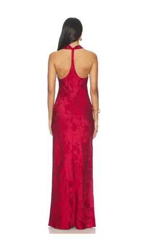 Amanda Uprichard Sonya Maxi Dress With Fringe In Red