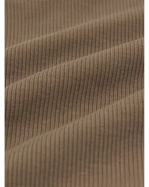REISS Addison Cotton Stretch High V Neck Ribbed Tee