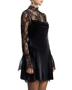 Avec Les Filles Twofer Lace Combo Mini Dress