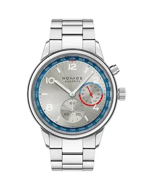 NOMOS GLASHUTTE Club Sport Neomatik Worldtimer Watch, 40mm - Silver