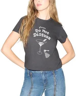 RE/DONE Cotton 50's Boxy Graphic Tee - Washed Black