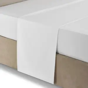 CELSO DE LEMOS Bourdon Flat Sheet, Queen - White
