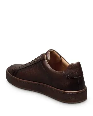 Allen Edmonds Barnes Leather Low Top Sneakers - Dark Brown