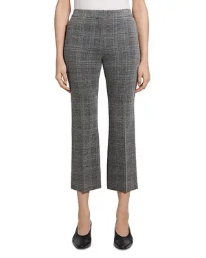 Theory Kick Flare Cropped Pants - Tan Multi