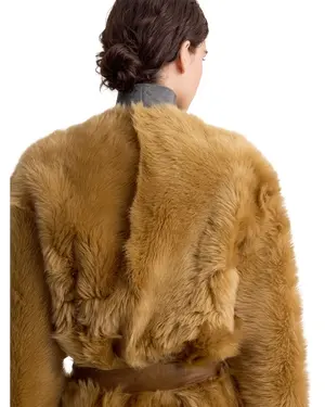 FFORME Demi Reversible Shearling Belted Coat