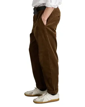 ALEX MILL Relaxed Fit Standard Pleated Corded Pants - Saddle