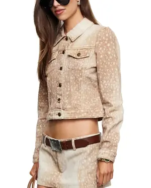 Lioness Uptown Cotton Button Front Denim Jacket