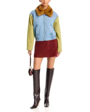 Tanya Taylor Rue Faux Fur Collar Jacket