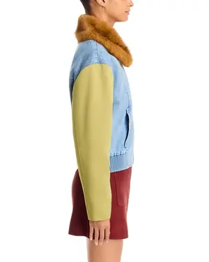 Tanya Taylor Rue Faux Fur Collar Jacket