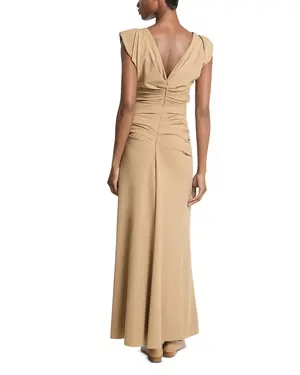Michael Kors Draped Column Wool-blend Gown