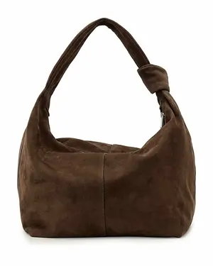 ALLSAINTS Effie S Large Suede Shoulder Bag - Fango Brown