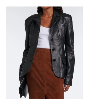 ROTATE BY BIRGER CHRISTENSEN Single-breasted Leather Blazer