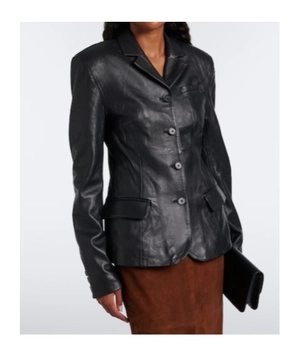 ROTATE BY BIRGER CHRISTENSEN Single-breasted Leather Blazer