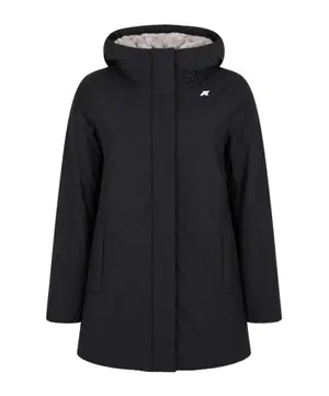 K-WAY Hooded Fleece-lined Coat - Black