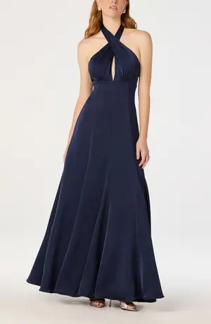 Astr The Label Desire Halter Maxi Gown