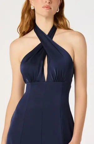 Astr The Label Desire Halter Maxi Gown