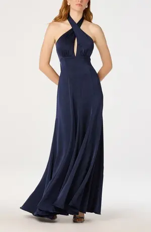 Astr The Label Desire Halter Maxi Gown