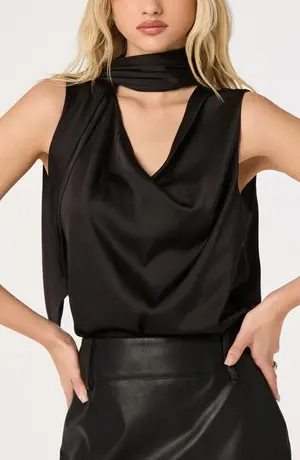 Astr The Label Sasha Cowl Neck Top