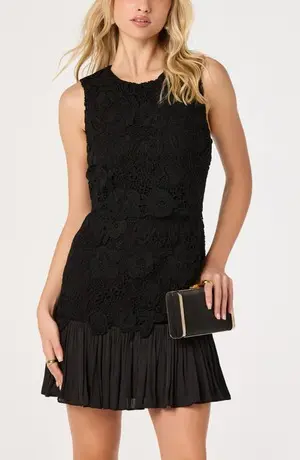 Astr The Label Berklee Lace Pleated Minidress