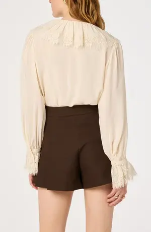 Astr The Label Emberly Lace Trim Top